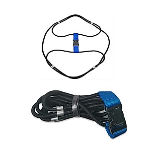 KiinHome Trash Can Lock (2 Pack) Bungee Cord for Outdoor Garbage Can Lid, Animal Proof Garbage Lid Lock (Works for Dogs, Bears, Raccons), Heavy Dutty Elastic Strap. (Trash Can NOT Included)
