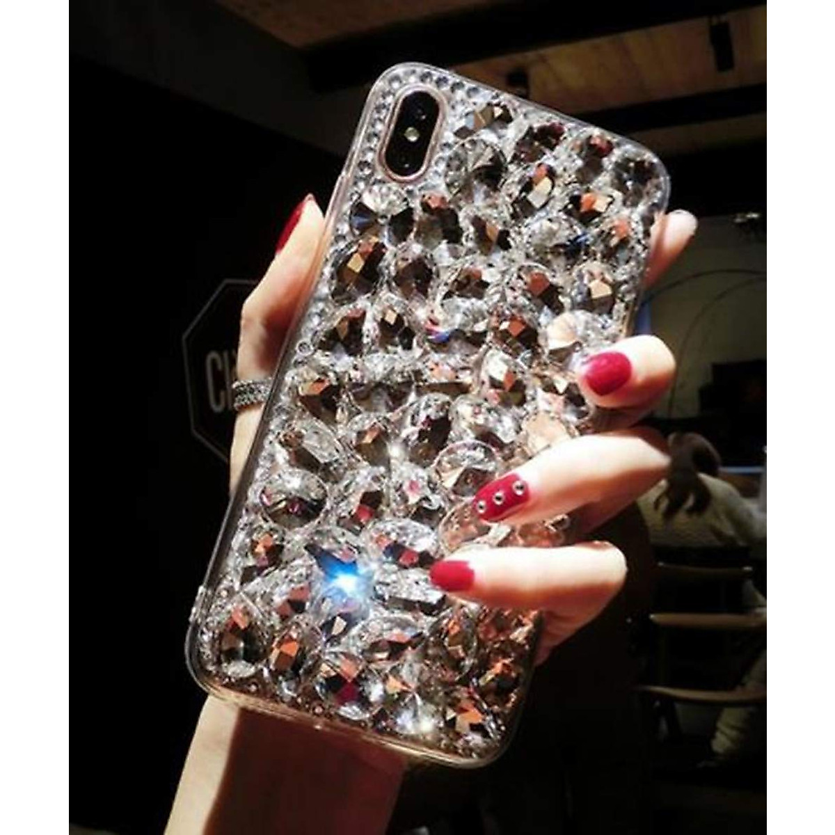 Lozeguyc Bling Beauty TPU Case for Galaxy Note 10 Plus - Slim Shockproof Bumper with Raised Edge, Silver