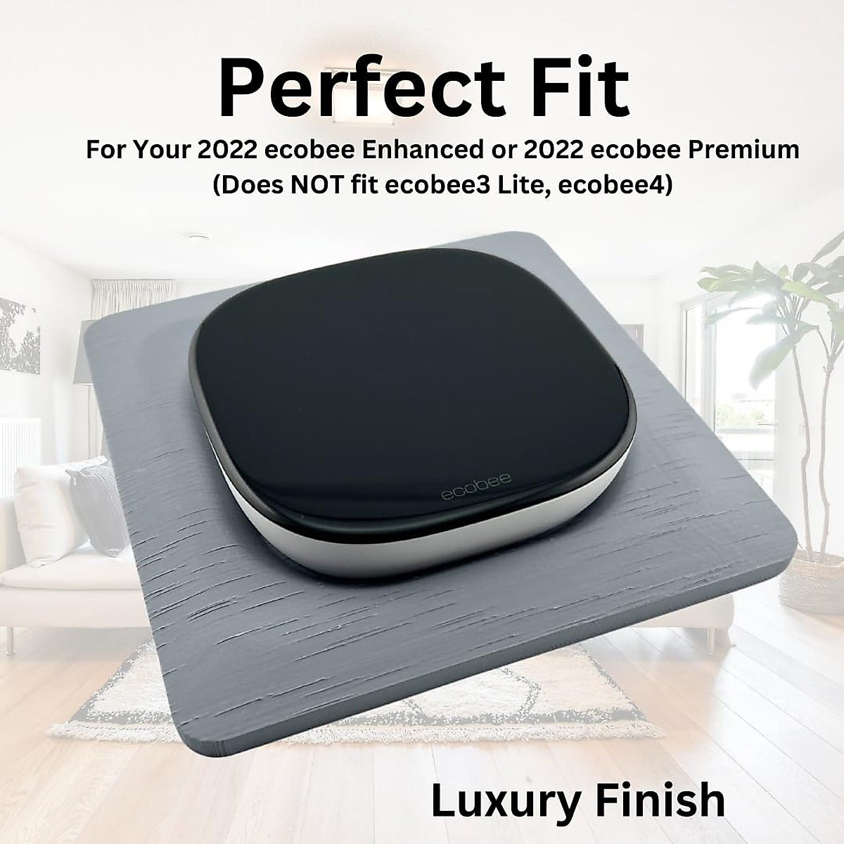 Harbor Gray Square Wall Plate for Ecobee Smart Thermostat Enhanced and Premium Cover Trim Backplate