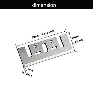 6 Pcs 3-1/4 Inch Hand Planer Blades, 82mm Re-sharpenable Blades Replacement for Makita KP0810,1900B, Dewalt DCP580, DW6655,Bosch 1594 and Most Handheld Planer