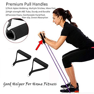 Premium Exercise Pull Handles, Resistance Bands Handle, Fitness Handle, Workout Handles Dense Foam Wrap Handle Replacement Fitness Equipment for Pilates, Yoga, Strength Training（a Pair,Black