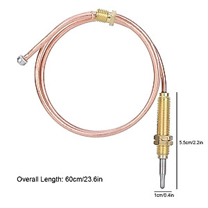 Tomotato Thermocouple Universal Thermocouple M8 Thread Heating Gas Burners Replacement Gas Thermocouple Kit for BBQ Grill Firepit Fireplace Heater
