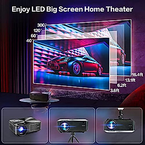 Projector with 5G WiFi and Bluetooth HD 1080P 12000L Home Outdoor Support 4K Movie Video Projector Max 300" Display, WeChip Portable Projector Compatible with HDMI,VGA,Laptop,iOS & Android Smartphone