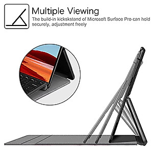 Fintie Case for Microsoft Surface Pro X (2021/2020/2019) - Hard Shell Slim Portfolio Cover Compatible with Type Cover Keyboard for 13 Inch New Surface Pro X (SQ1/SQ2), Marble Pink