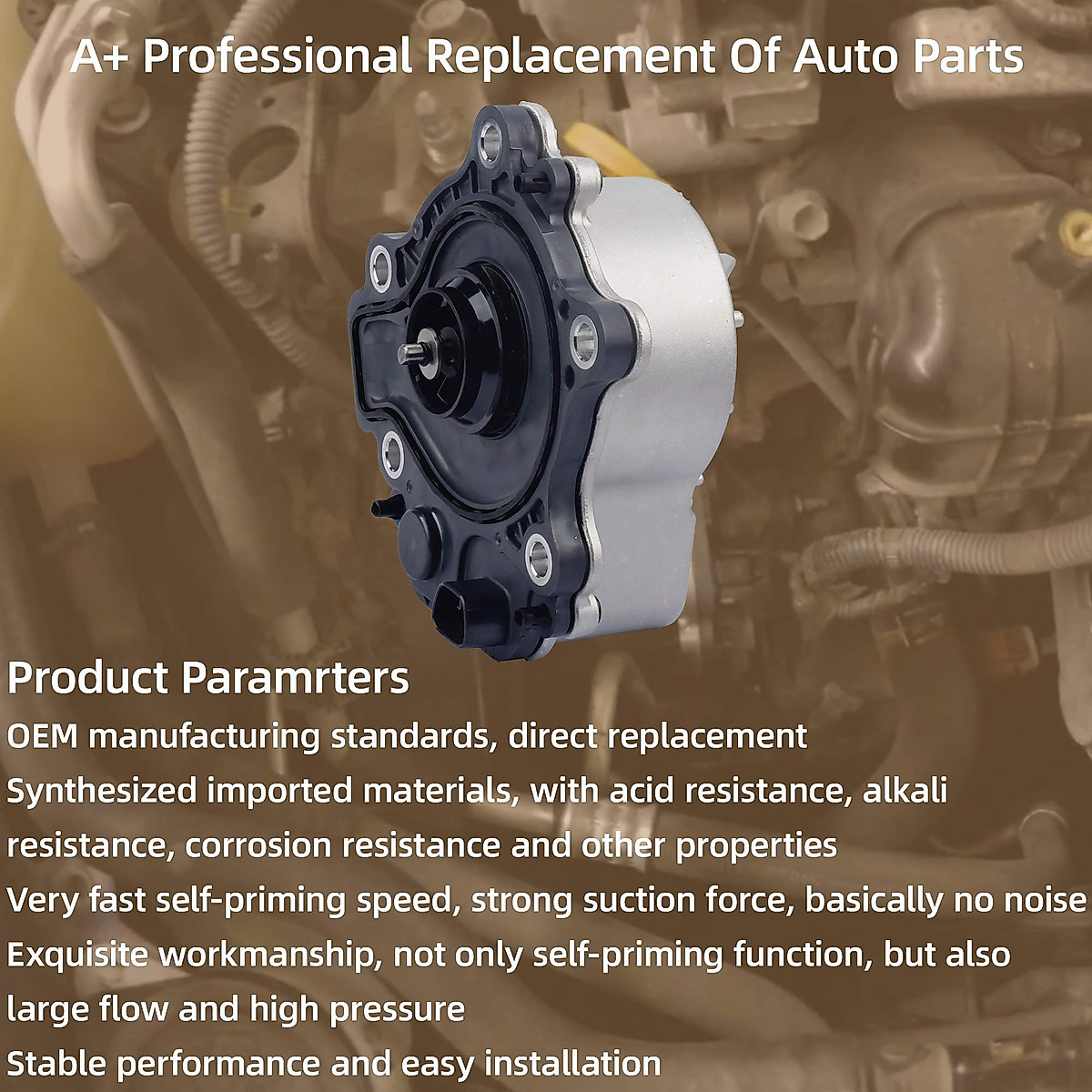 Dasbecan 161A0-39015 Electric Water Pump Assembly Compatible with Toyota Prius 2010-2015 Prius C Prius V Lexus CT200h 2011-2017 Replaces OEM 161A0-29015 WPT190 16271-37020