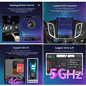 Android 11 GPS Navigation Stereo Radio 9 Inch Touch Screen Multimedia Player, for Chevy Cruze 2008-2013 Support Bluetooth/Steering Wheel Control/FHD/Reversing Camera,TS4 9836 4+64GB