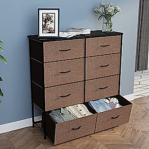YITAHOME 10 Drawers-Fabric Storage Tower, Organizer Unit for Bedroom (Charcoal) Dresser, Coffee & Storage Dresser, Coffee