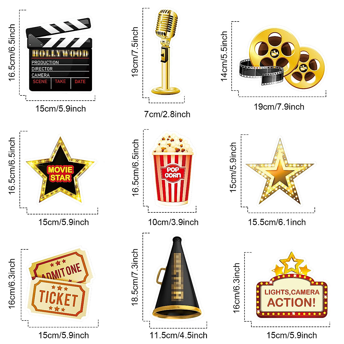 Movie Night Party Decorations Kit Now Showing Movie Theme Hanging Swirls Black Gold Foil Supplies for Bridal Shower Birthday Party Movie Night Party