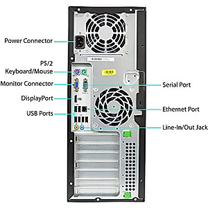 HP Elite 8200 Tower Desktop (Intel Quad Core i5 3.10GHz, AMD Radeon 1GB Graphics Card, 16GB RAM, 1TB HDD, Windows 10 Professional, WiFi, Keyboard & Mouse) (Renewed)
