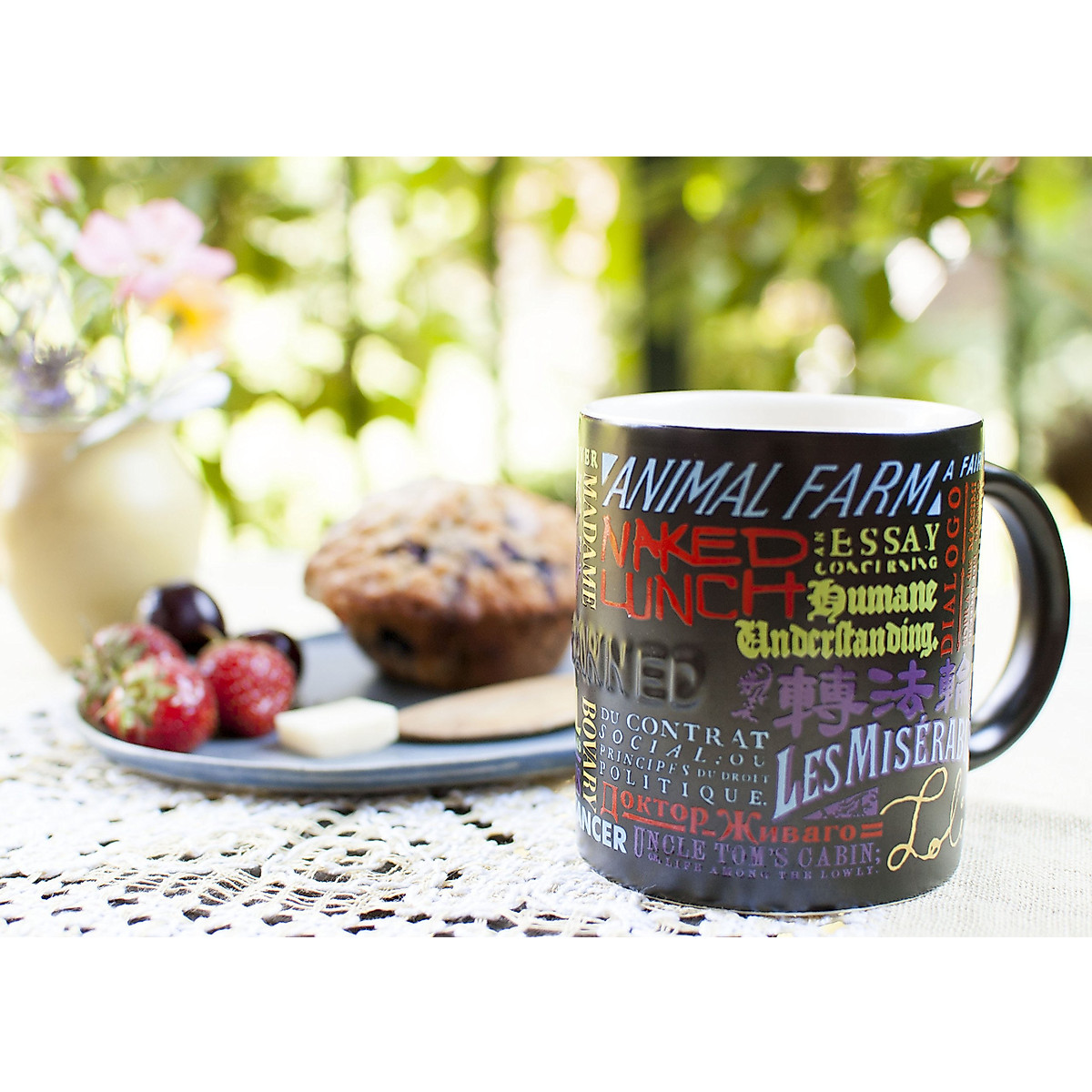 The Unemployed Philosophers Guild Banned Book Coffee Mug - Colorfully Lists 24 Famously Banned Books, Comes in a Fun Gift Box, 12 oz