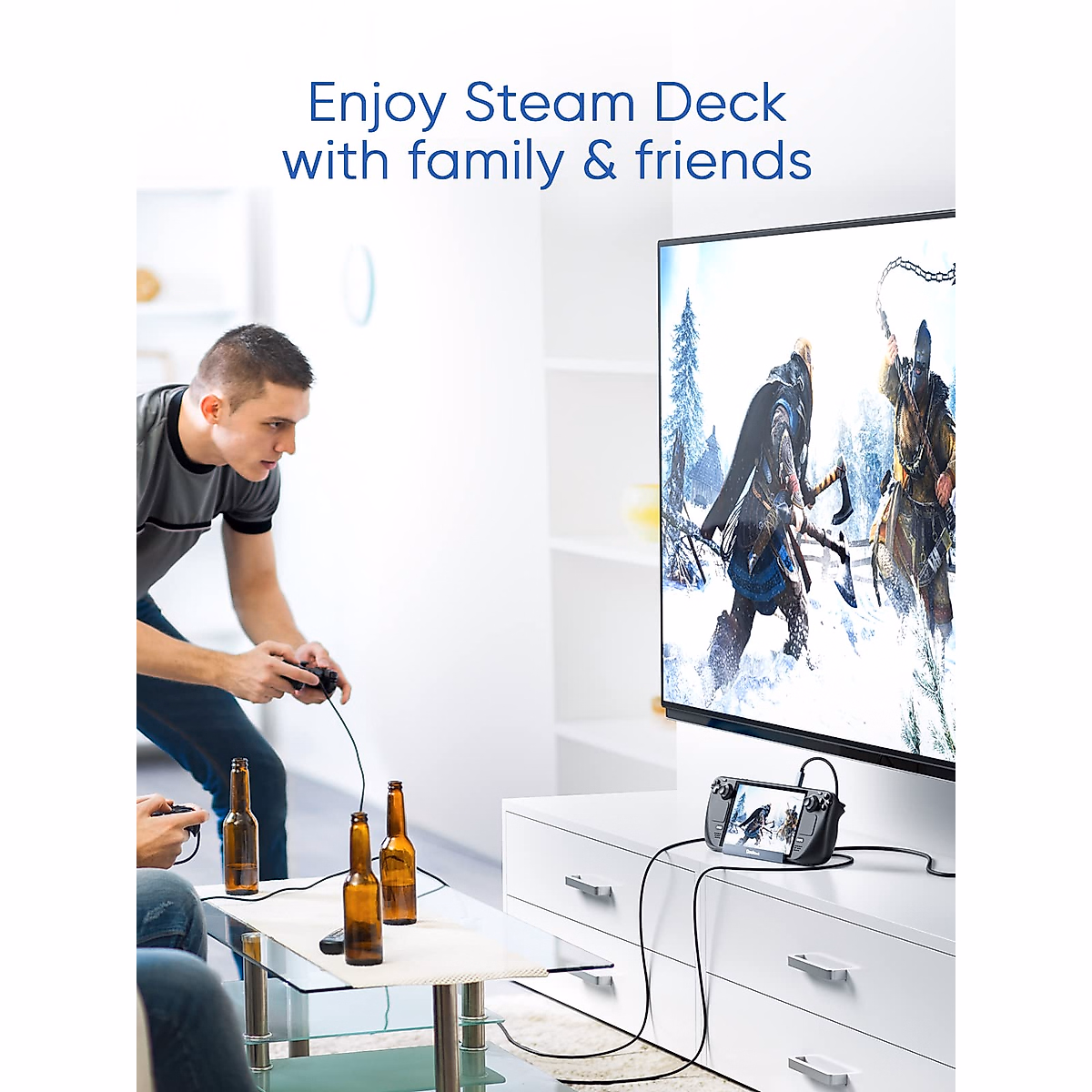 dockteck Steam Deck Stand Base, Steam Deck Holder Base with Anti-Slip Silicone Pad, Steam Deck Base, Accessories for Steam Deck/Switch/iPad/Phone