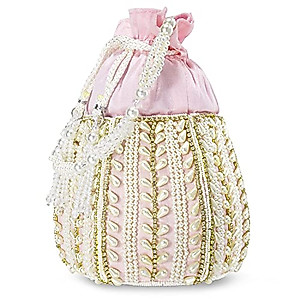 Aheli Potli Bags for Women Evening Bag Clutch Ethnic Bride Purse with Drawstring (P47PK)