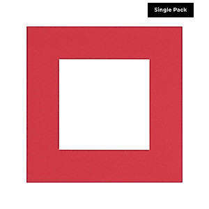 CountryArtHouse Cardinal Red Acid Free 20x20 Square Picture Frame Mat with White Core Bevel Cut for 6x6 Pictures - Fits 20x20 Frame - Pack of 1 Matboard
