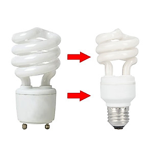 (Pack of 2) E26/E27 to GU24 Adapter Converter - E26/E27 Edison Screw to GU24 Bayonet Base Bulb Socket