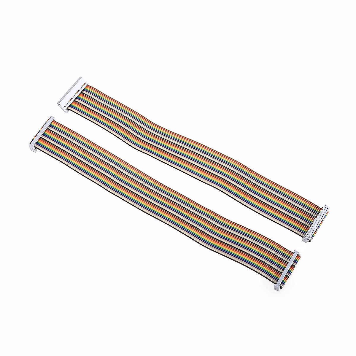Heyiarbeit 2pcs IDC Rainbow Wire Flat Ribbon Cable 30 Pin 30cm Length 2.54mm Pitch