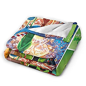Green Monster Plush Flannel Blanket Fuzzy Super Soft Cozy Warm Lightweight for Bed Couch Sofa Travel Outdoor Camping and All Season Throw