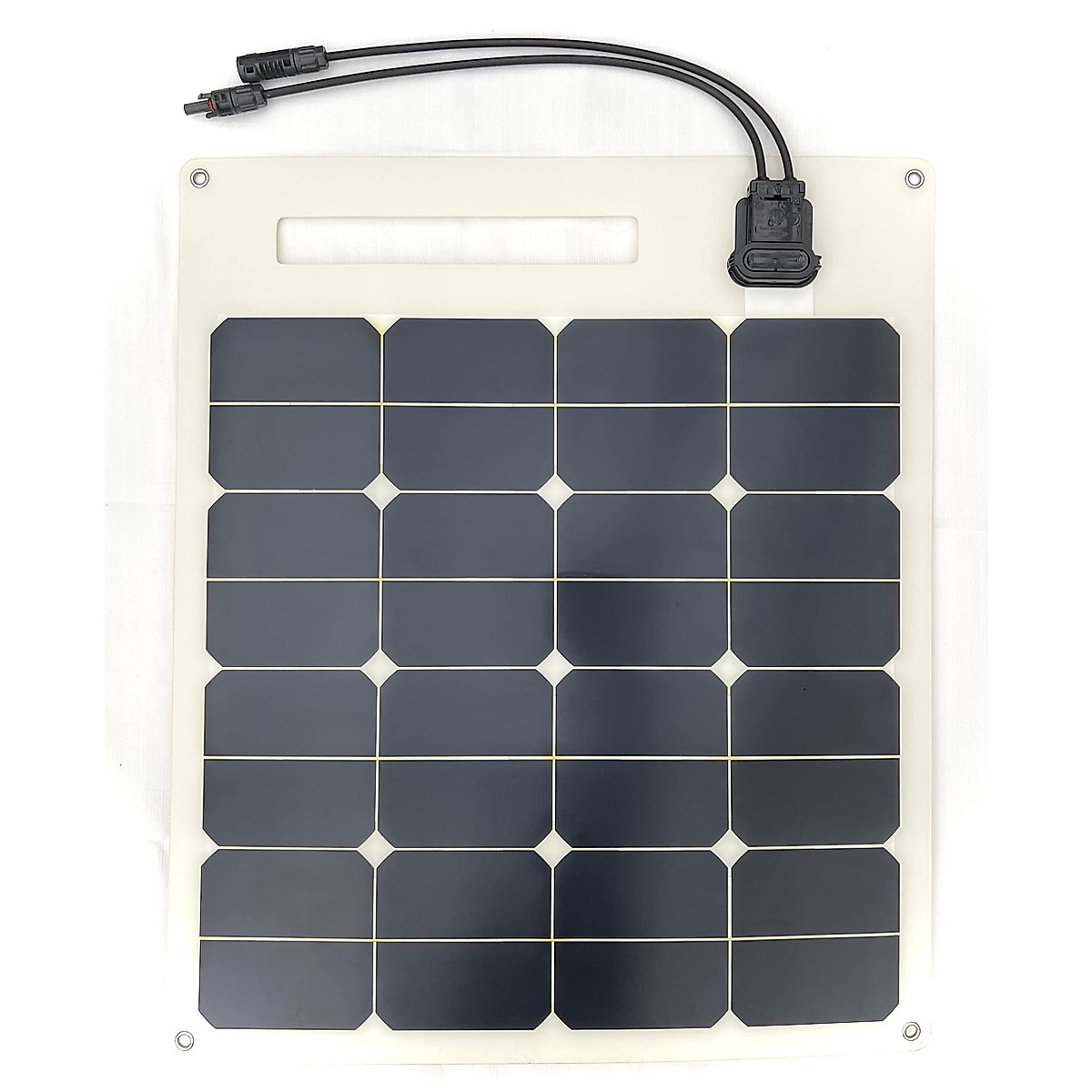 Sol-Go 50W Flexible Solar Panel with Handle, Built with Sunpower Maxeon Solar Cells, 12V, Off Grid Solar Power Compatible with Portable Power Station, Designed and Engineered in The US