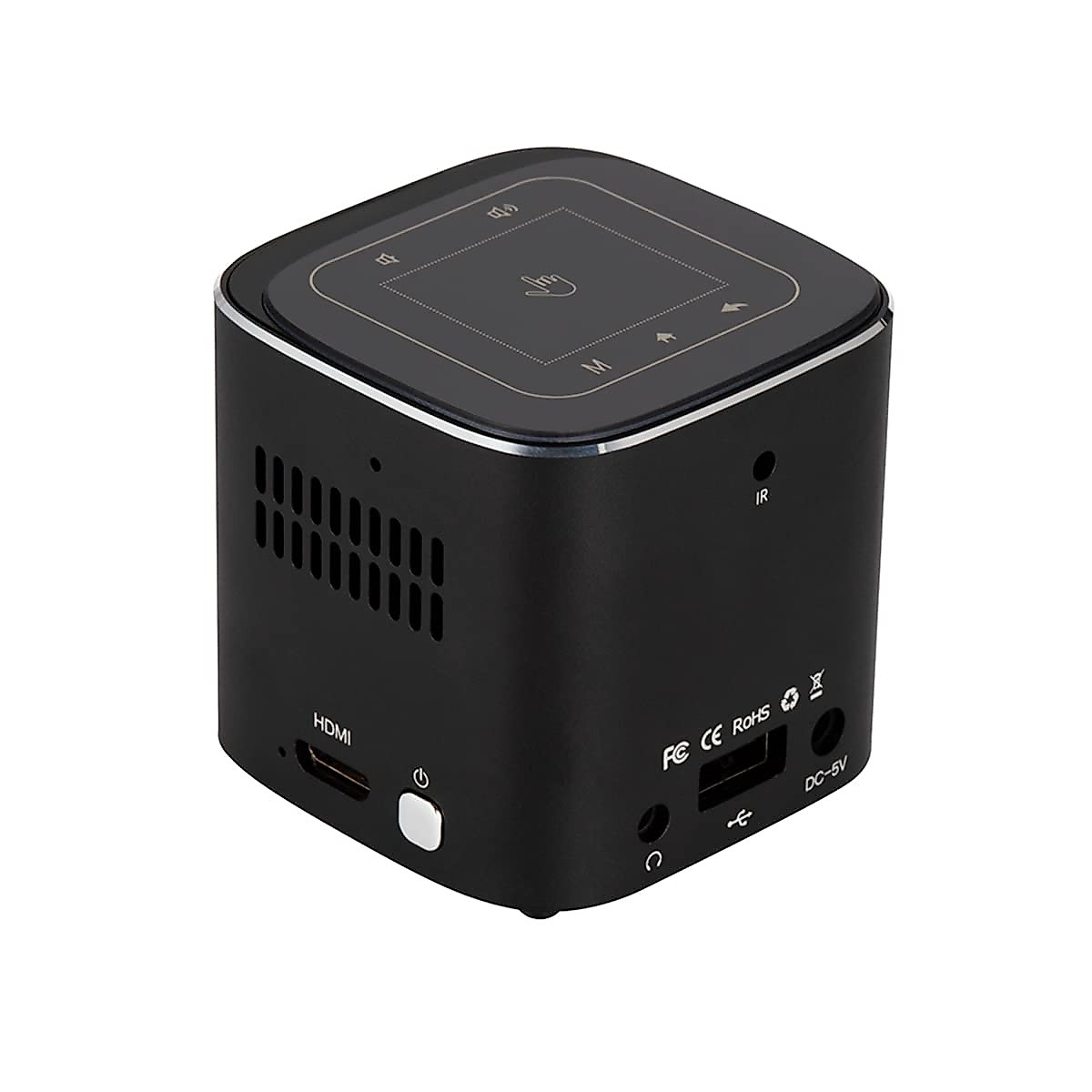 SeiyaX Mini Portable Projector - Support LED DLP Built-in Touch pad and Screen Sharing with Android OS WiFi 2.4G/5G Bluetooth HDMI, USB - Compatible with iPhone iPad, Android Phones Black