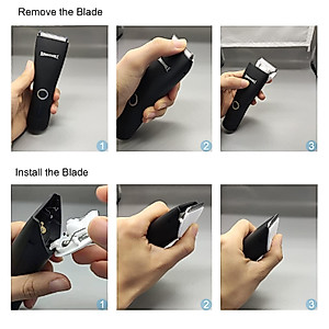 Kingsmile Body Hair Trimmer, Wireless Home Haircutting Kit, Men's Shaving & Grooming Sets with Charger,Haircutting Tools, Electric Razor for Trimming Women, Children Guide Combs, Black