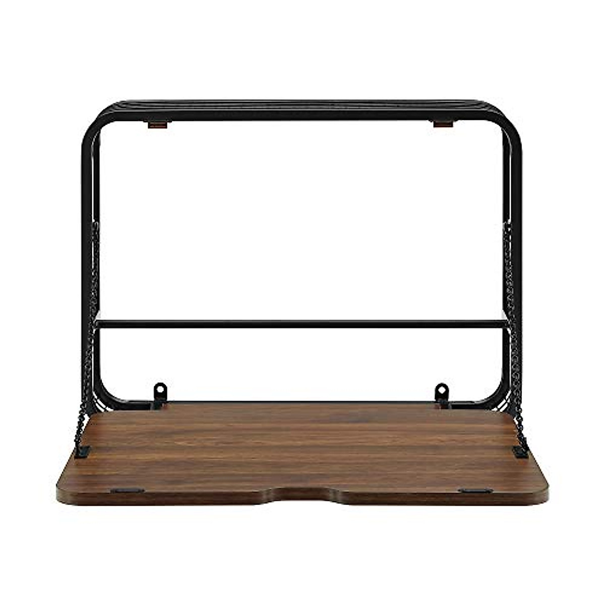 Walker Edison Modern Wood and Metal Wall Mounted Writing Desk Home Office Workstation Small, 24 Inch, Dark Walnut