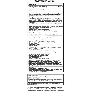 Bayer Consumer Health Bayer Low Dose Safety Coated Aspirin 81 mg , 400-Count (Pack of 2)