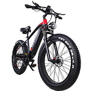 Electric Fat Tire Bike, 1000W Ebike with 35MPH, 60 Miles Maximum Mileage Ridden, 26" Off-Road Electric Bicycle, Shimano 7 Speed E Bike, 864Wh (48V18Ah) Removable Battery Electric Mountain Bike