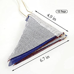 WZ 39 Feet USA Independence Day Pennant Banner,36 pcs Red White Blue Burlap Flags For 4th of July Independence Day Indoor Outdoor Decoration