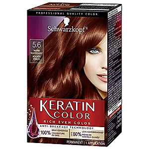Schwarzkopf Keratin Color Permanent Hair Color Cream, 5.6 Warm Mahogany