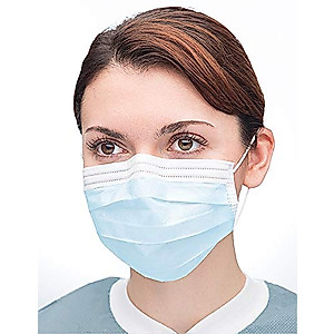 ValuMax 5630E-SB Ultra-3-In-1 Sensitive Disposable Earloop Face Masks, Cellulose Inner Layer, High Filtration, Sky Blue, Box of 50