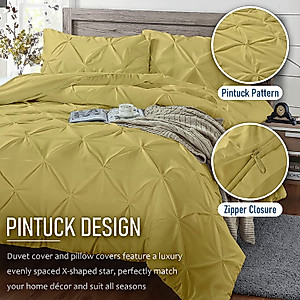 Crown Collection Luxuriate Hotel 1000-TC Hypoallergenic Ultra Soft 100% Egyptian Cotton Super King Plus 120X120 Toupe Solid Pinch Plated Duvet Cover with Zipper Colser & 2pcs Pillow Case Set