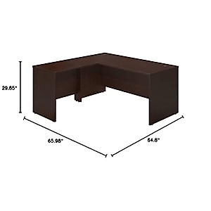Bush Business Furniture Series C Elite 66W x 30D Desk Shell with 36W Return in Mocha Cherry