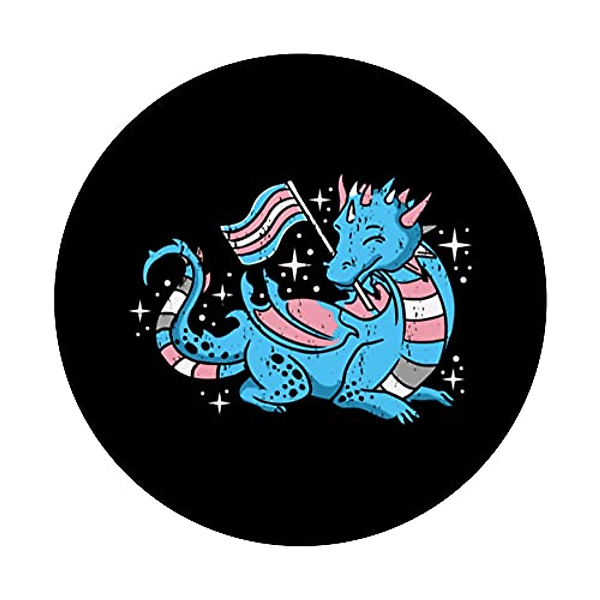 Trans Pride Dragon Vintage PopSockets Swappable PopGrip