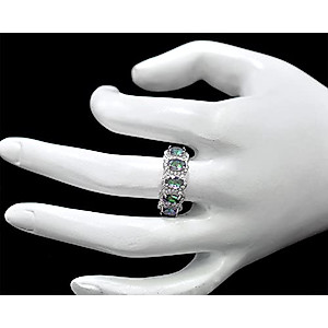 6X4 MM Oval Cut Rainbow Fire Mystic Topaz Ring 925 Sterling Silver November Birthstone Promise Ring Christmas Gift For Girlfriend Gift Women Jewelry Gift For Her (Sterling Silver, 8.75 US)