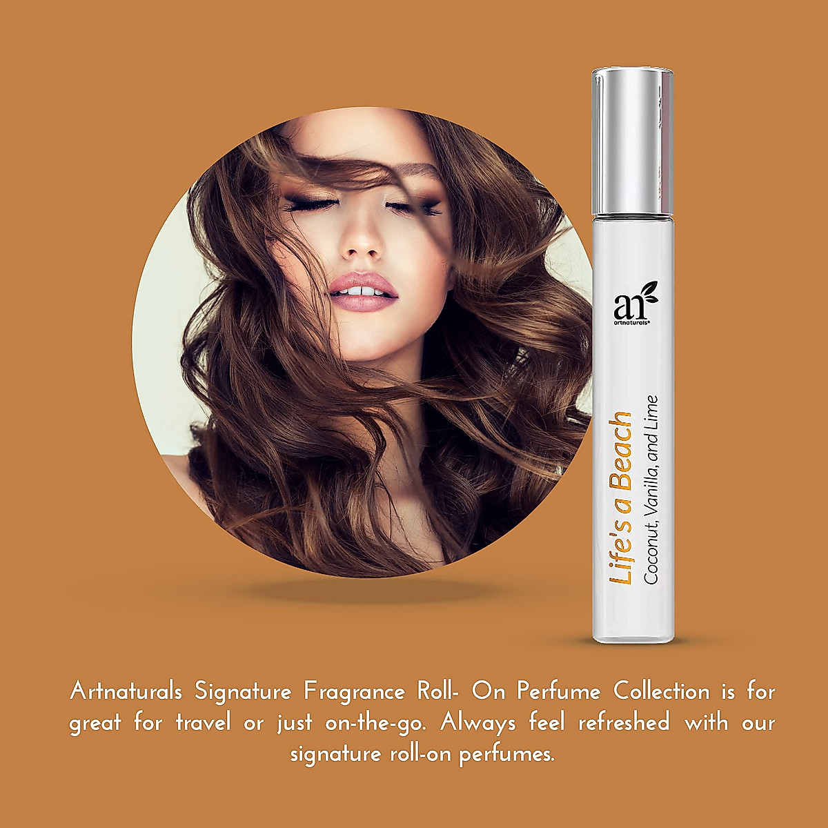 Artnaturals Life's a Beach - Roll On Perfume- Rollerball Fragrance - Coconut Lime Vanilla Scent - .33 oz