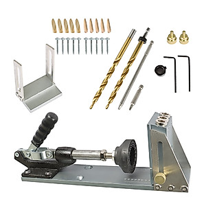 findmall Pocket Screw Jig Upgraded All-Metal Pocket Screw Jig Professional Woodworking Dowel Jig Kit Adjustable and Easy to Use Fit for Carpentry Joinery Men