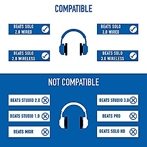 Dekoni Beats Solo 3 Wireless Headphones Earpad Replacement | Memory Foam Ear Pad Covers | Protein Leather