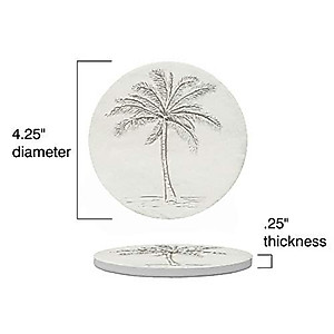 Palm Tree Absorbent Drink Coaster set - Handmade by McCarter Coasters - 4.38 inch (4pc)