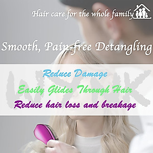 WYNK Hair Brush Detangler for Adults & Kids，Detangling Comb Hair Styling Tools & Appliances for Natural/Wavy/Curly/Coily/Wet/Dry/Oil/Thick/Straight/Long Hair (2 Pack, Tender Green&Pink)