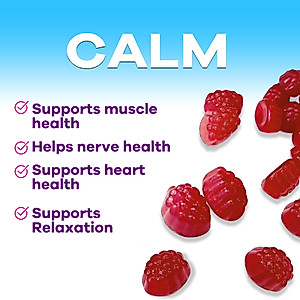 Magnesium Supplement Gummy - High Absorption Magnesium Citrate Supplement for Adults & Kids - Nature's Calm Magnesio Gummies Dietary Supplements for Bone, Muscle Health, Heart Support - 60 Gummies