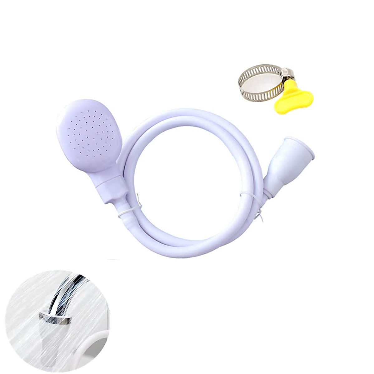 Sink Spray Hose with Retainer,Portable Sink Hose Faucet Sprayer, Shampoo Sprayer Handheld Hose Faucet Shower Head Spray Hose for Bathing Baby,Pets,Washing Hair,Rinsing Vegetables (78 inch)