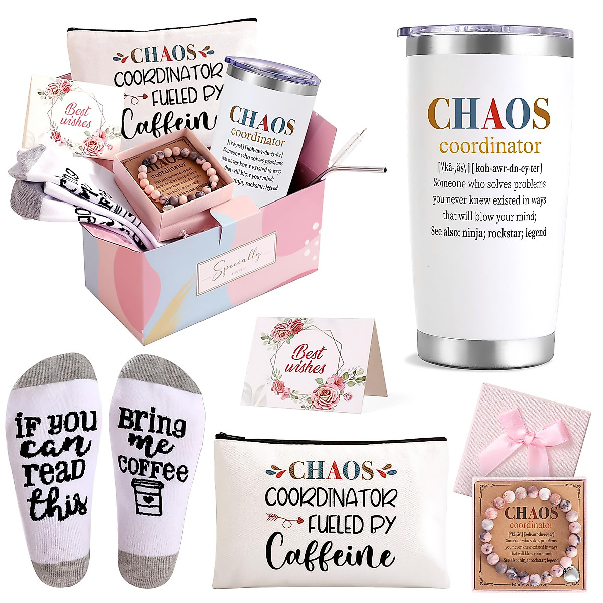 Thank You Gifts for Women, Chaos Coordinator Gifts for Coworker Bosses Day Employee Teacher Nurse Appreciation Gifts, Administrative Professional Day Gifts,Farewell Gifts, Christmas,Birthday Gifts