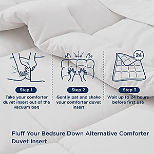 Bedsure Duvet Insert Queen Comforter Beige - All Season Quilted Down Alternative Comforter for Queen Bed, 300GSM Mashine Washable Microfiber Bedding Comforter with Corner Tabs
