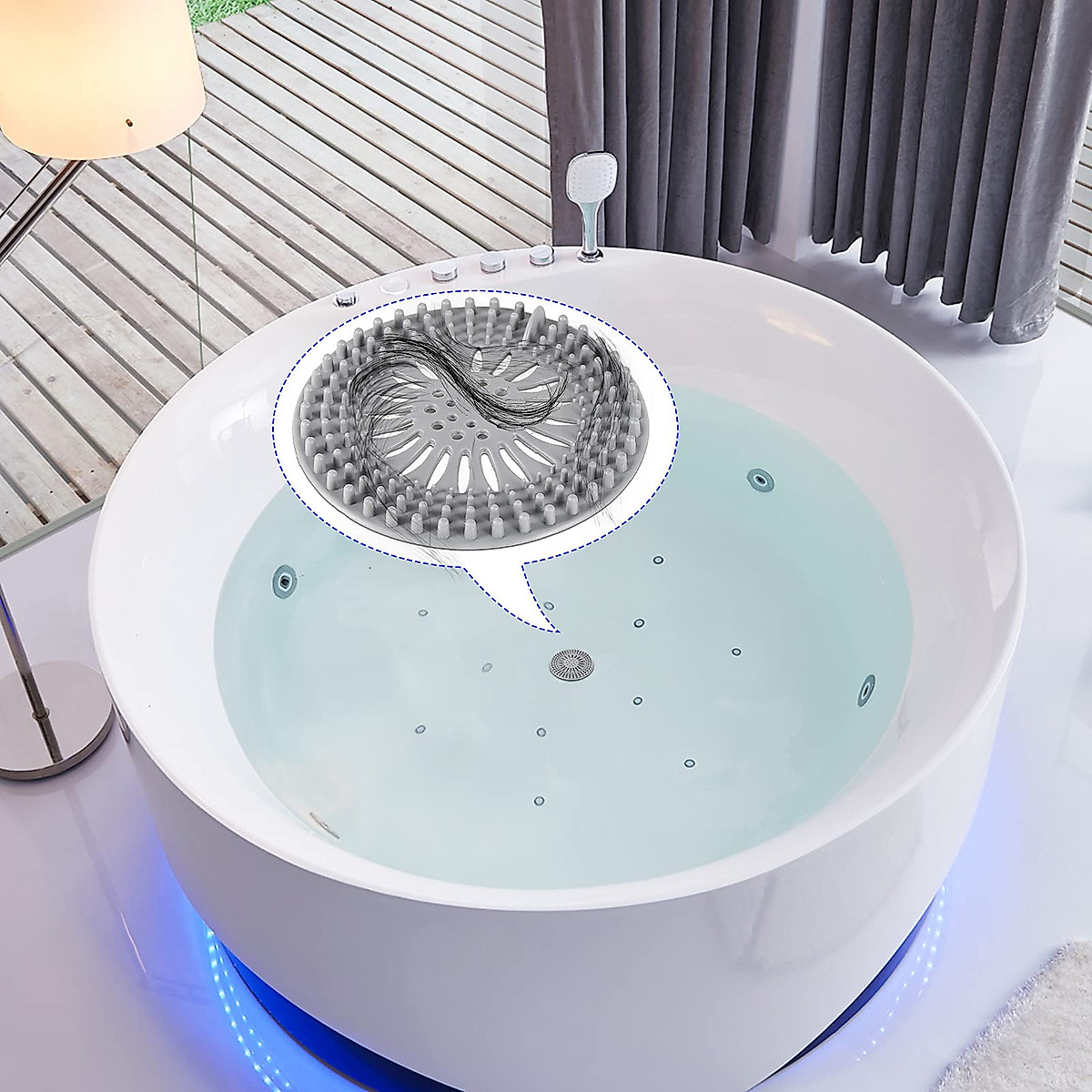 Uigos Hair Catcher Durable Silicone Hair Stopper Shower Drain Covers Easy to Install and Clean Suit for Bathroom Bathtub and Kitchen 4 Pack