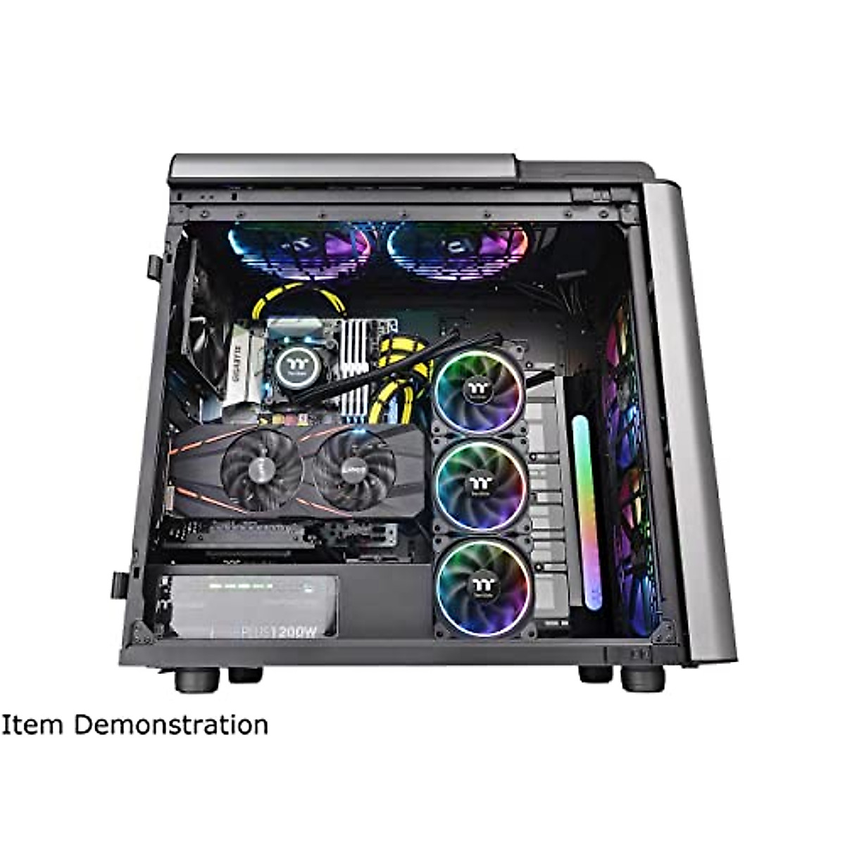 Thermaltake Level 20 GT Motherboard Sync ARGB E-ATX Full Tower Gaming Computer Case with 2 200mm ARGB 5V Motherboard Sync RGB Fans + 140mm Black Rear Fan Pre-Installed CA-1K9-00F1WN-02