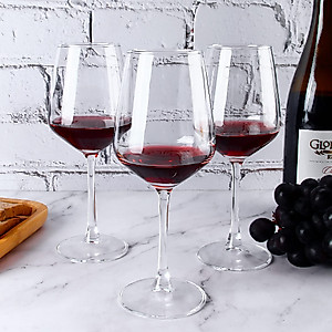 YARYOUNG Wine Glasses Set of 8, Long Stem Clear Glass 12 Ounce for Wedding Party Gift, Dishwasher Safe