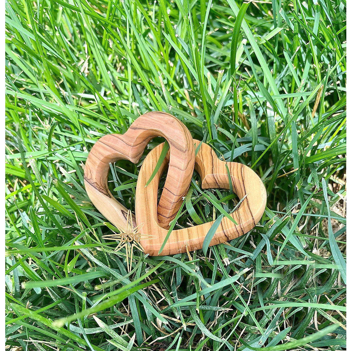 Customized Gifts, Olive Wood Hearts, Personalized Valentines Day Gift, Together Forever, Unique and Cute for Engagement, Wedding, Anniversary, interwind interlocking hearts for her, him, wife, husband