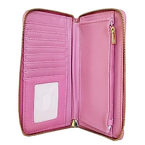 Loungefly x Disney Sleeping Beauty Sequined Zip-Around Wallet (Pink/Blue, One Size)