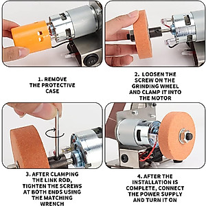 Baisiky Mini Belt Sander Bench Metal Grinder Knife Making Small Electric Sharpening Machine, 7 Adjustable Speed Polisher for Knife Making, DIY Wood Working, Apex Edge Polishing