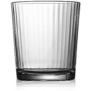 Circleware Hill Street Huge Set of 16 Drinking Glasses and Whiskey Cups, 8-15.7 oz & 8-12.5 oz, Glassware for Water, Beer, Juice, Ice Tea, Bar Beverage, 16pc, Spectrum