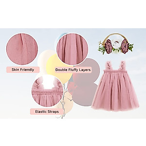 Easter Gift for Baby Girls Infant Wedding Flower Dresses Newborn Blue Cake Wild Tutu Birthday Dresses for Baby Girls B Dusty Blue 9 Months